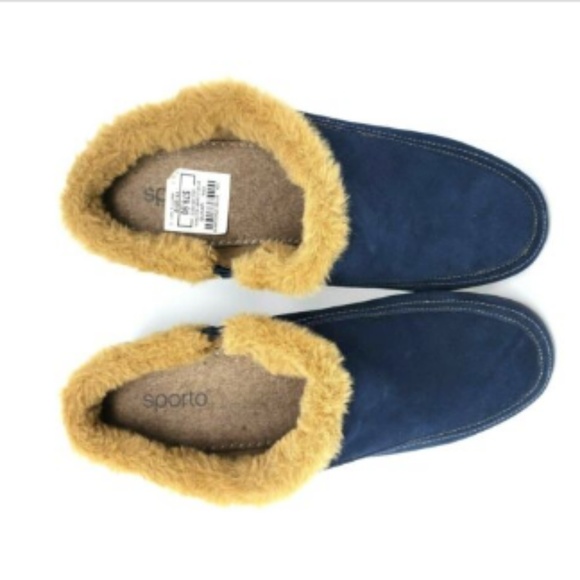 Sporto | Shoes | Sporto Blue Suede Gabby Slip On Moccasin Clog 2w ...